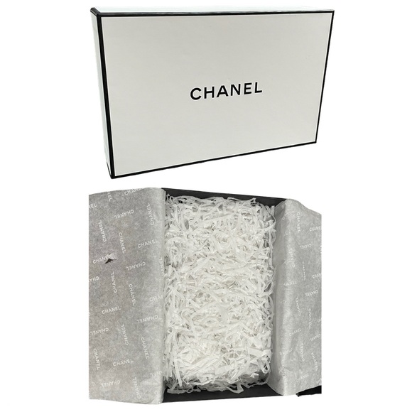 CHANEL | Party Supplies | Chanel White Black Box With Stuffing Wrapping ...